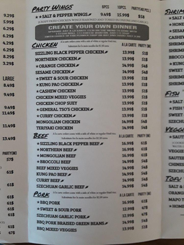 Menu at China 1968 restaurant, El Cajon, 500 Broadway