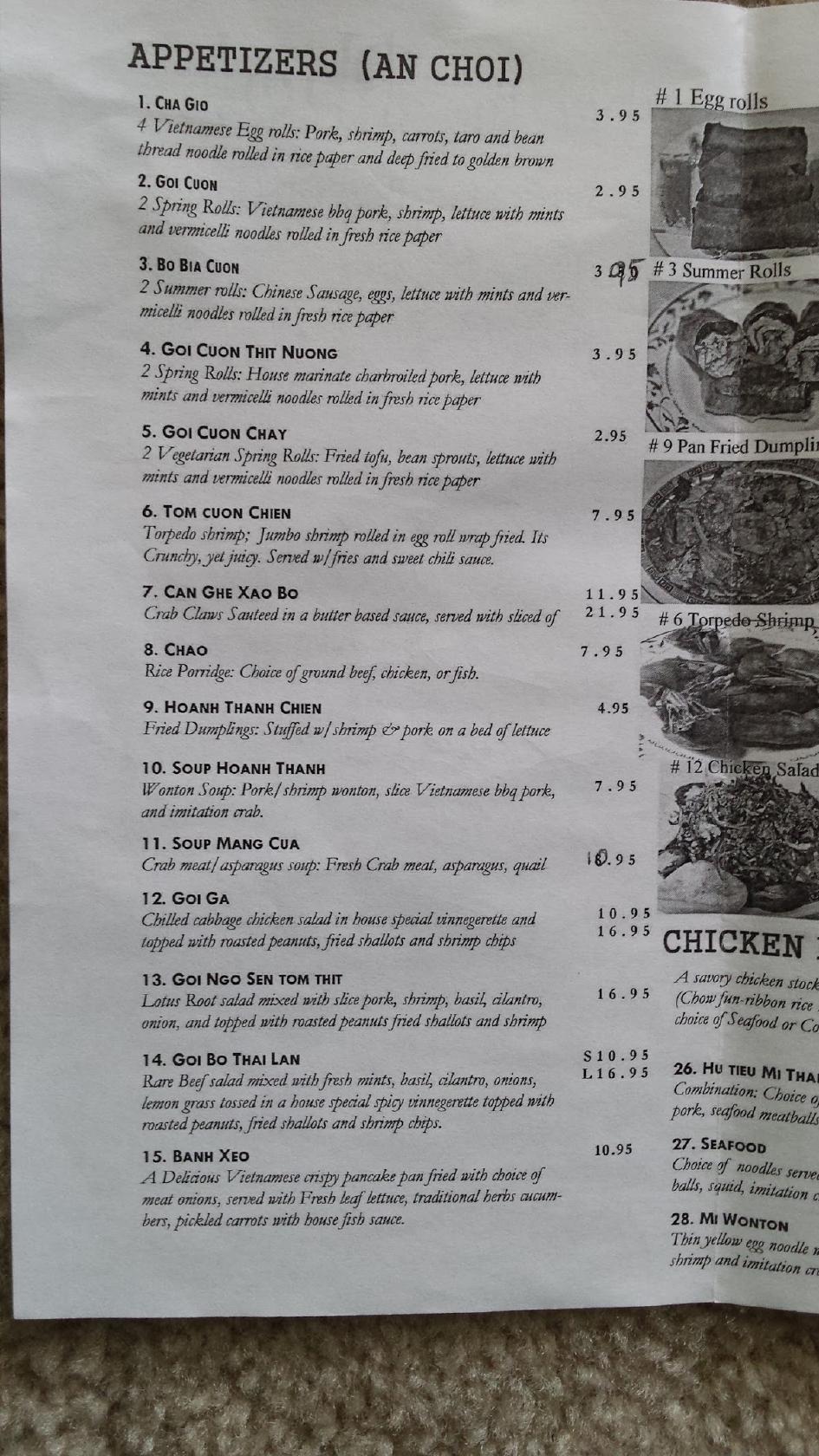 Menu at What the Pho restaurant, D'Iberville, Rodriguez St