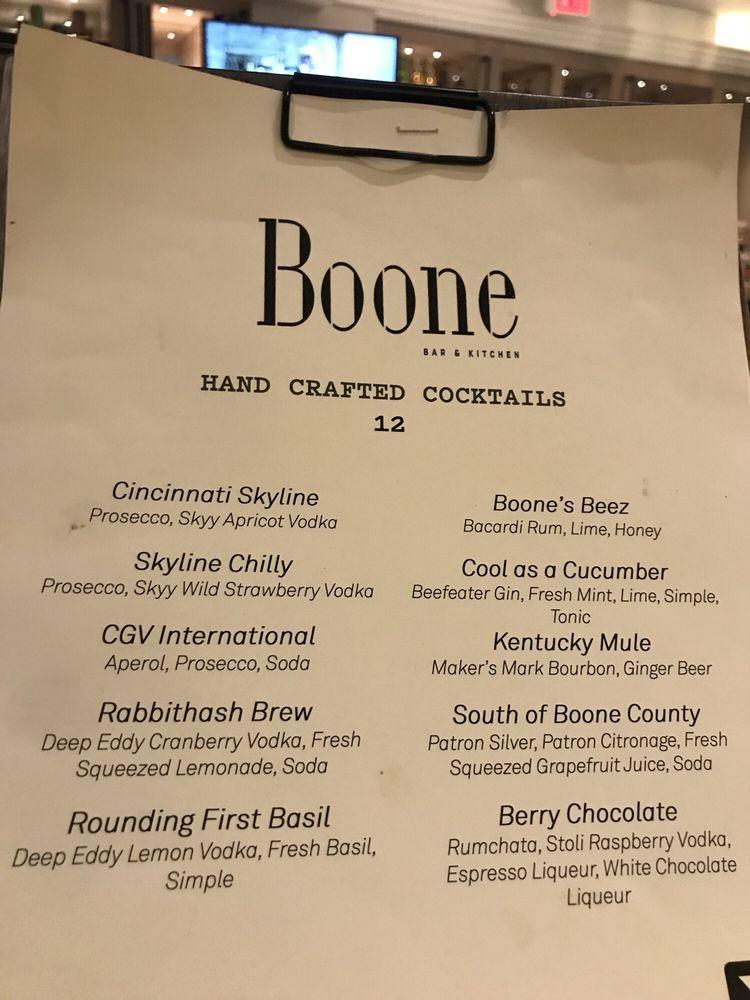 Menu at Boone Bar & Kitchen, Hebron