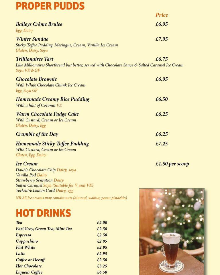 Menu at Dog & Gun pub & bar, Cross Hills, Colne Rd
