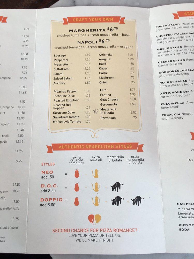 Menu at Punch Pizza Grand Avenue pizzeria, Saint Paul, 769 Grand Ave