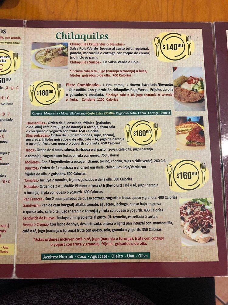 Carta del restaurante El Señor Sol, Hermosillo