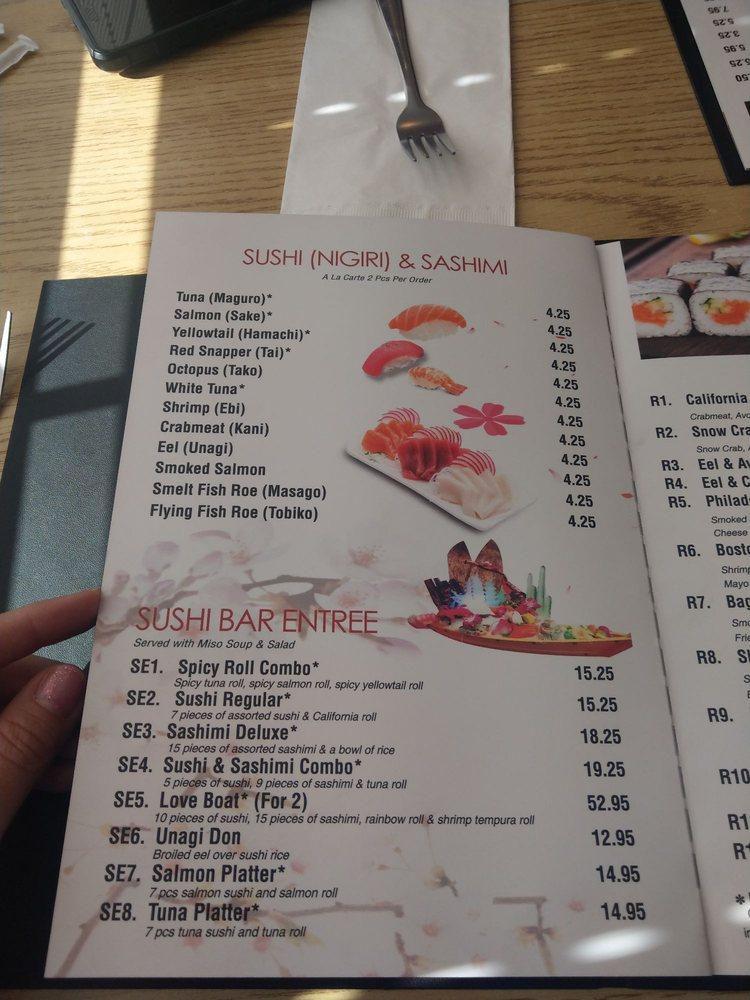 Menu at Sakura restaurant, Price
