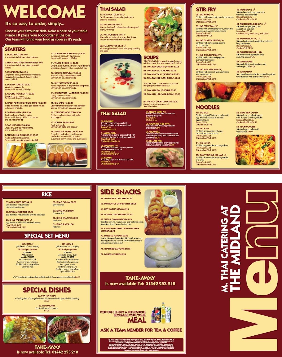 Menu at The Midland Hotel pub & bar, Hemel Hempstead
