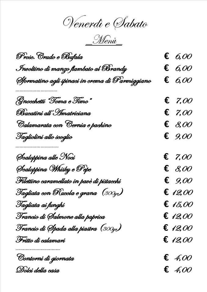 Menu at Caffetteria Athenea, Rivalta di Torino