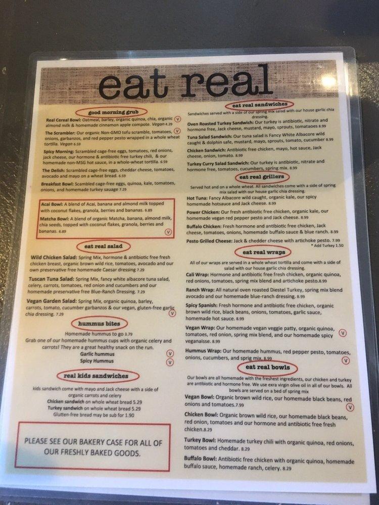 Menu at Eat Real Cafe #2, Santa Clarita, 27530 Newhall Ranch Rd