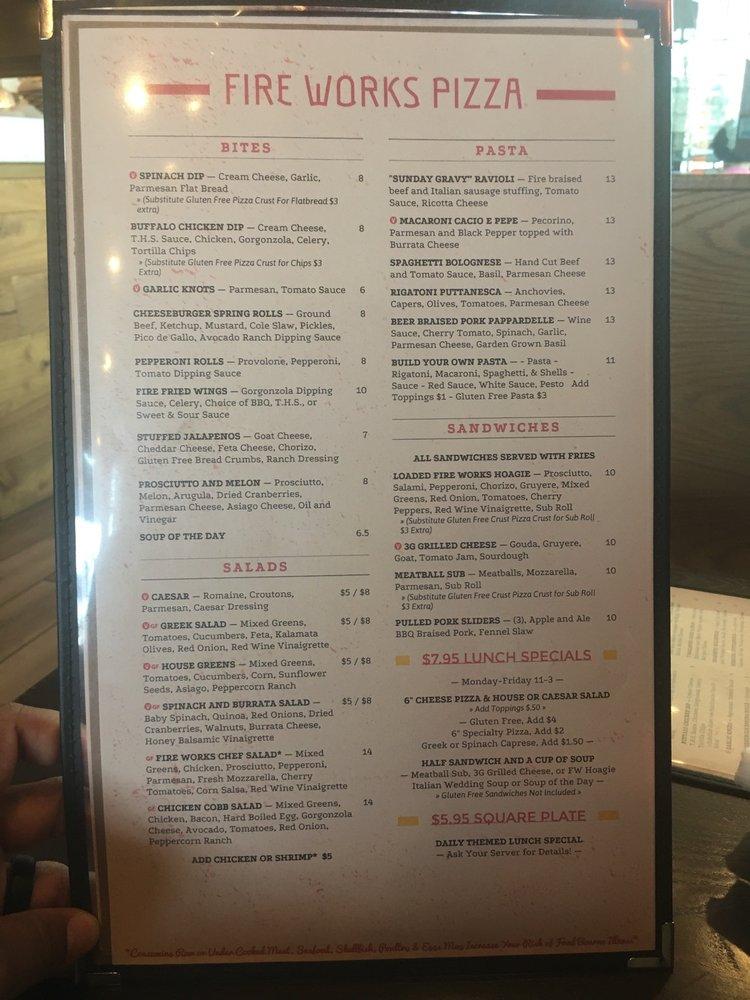 Menu at Fire Works Pizza - Cascades pizzeria, Sterling