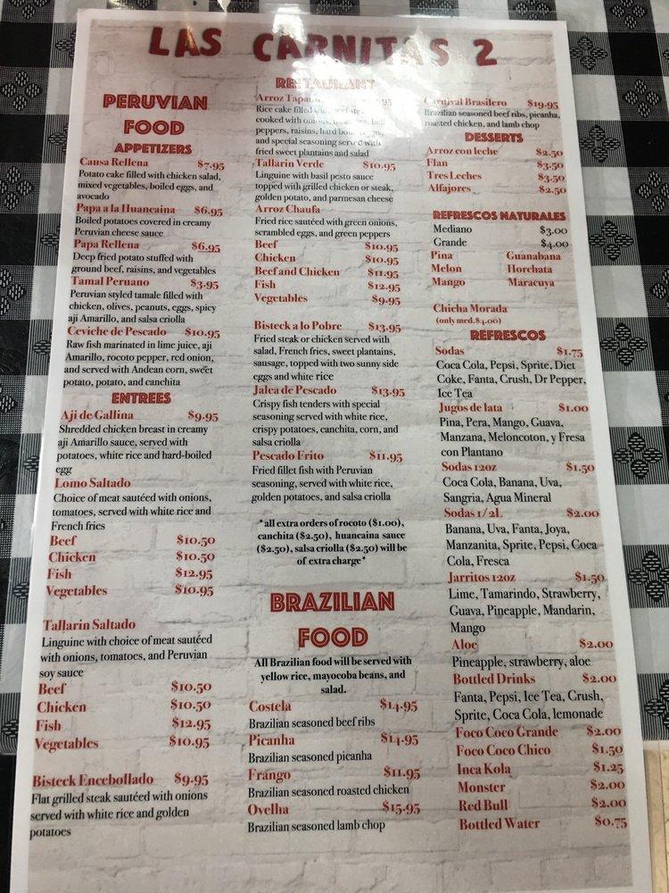 Menu at Las Carnitas 2 restaurant, Kenner