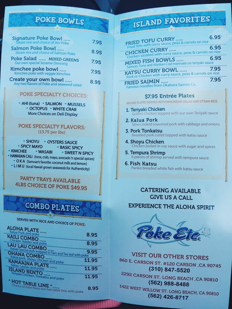 Carta del restaurante Poke Etc., National City