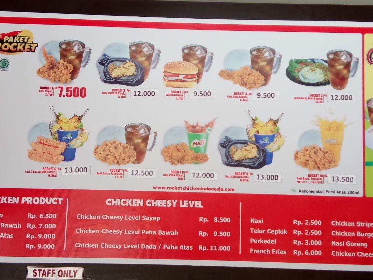 Menu at ROCKET CHICKEN HONGGOWONGSO restaurant, Surakarta, Jl ...