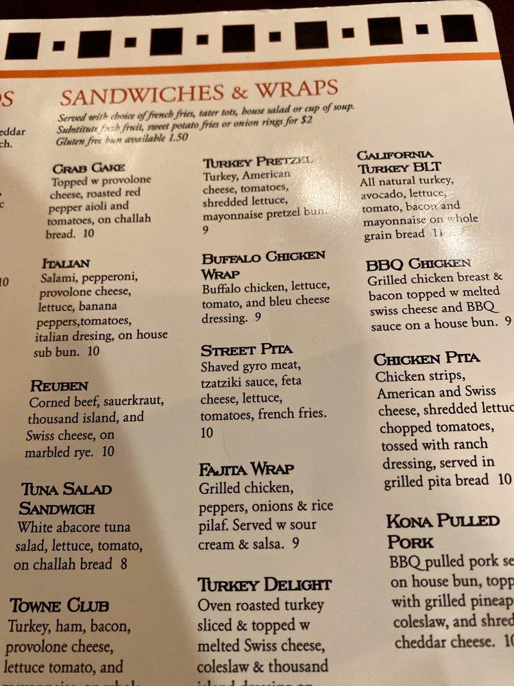 Menu at Towne Square Food & Spirits restaurant, Southfield