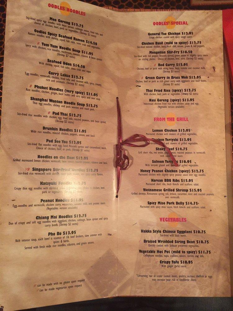 Menu at Nooshi restaurant, Washington, 19th St NW