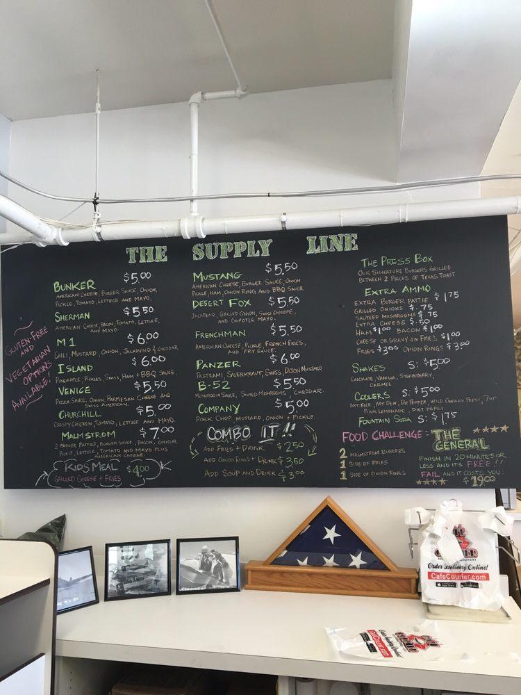 Menu at The Burger Bunker restaurant, Great Falls
