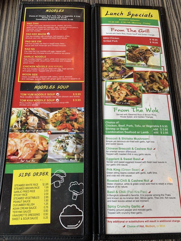 Menu at Three Spice Thai Kitchen restaurant, Gardena