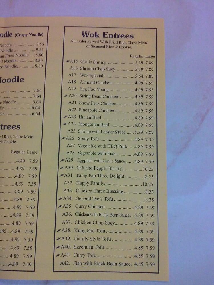 Menu at Best Wok restaurant, Calimesa