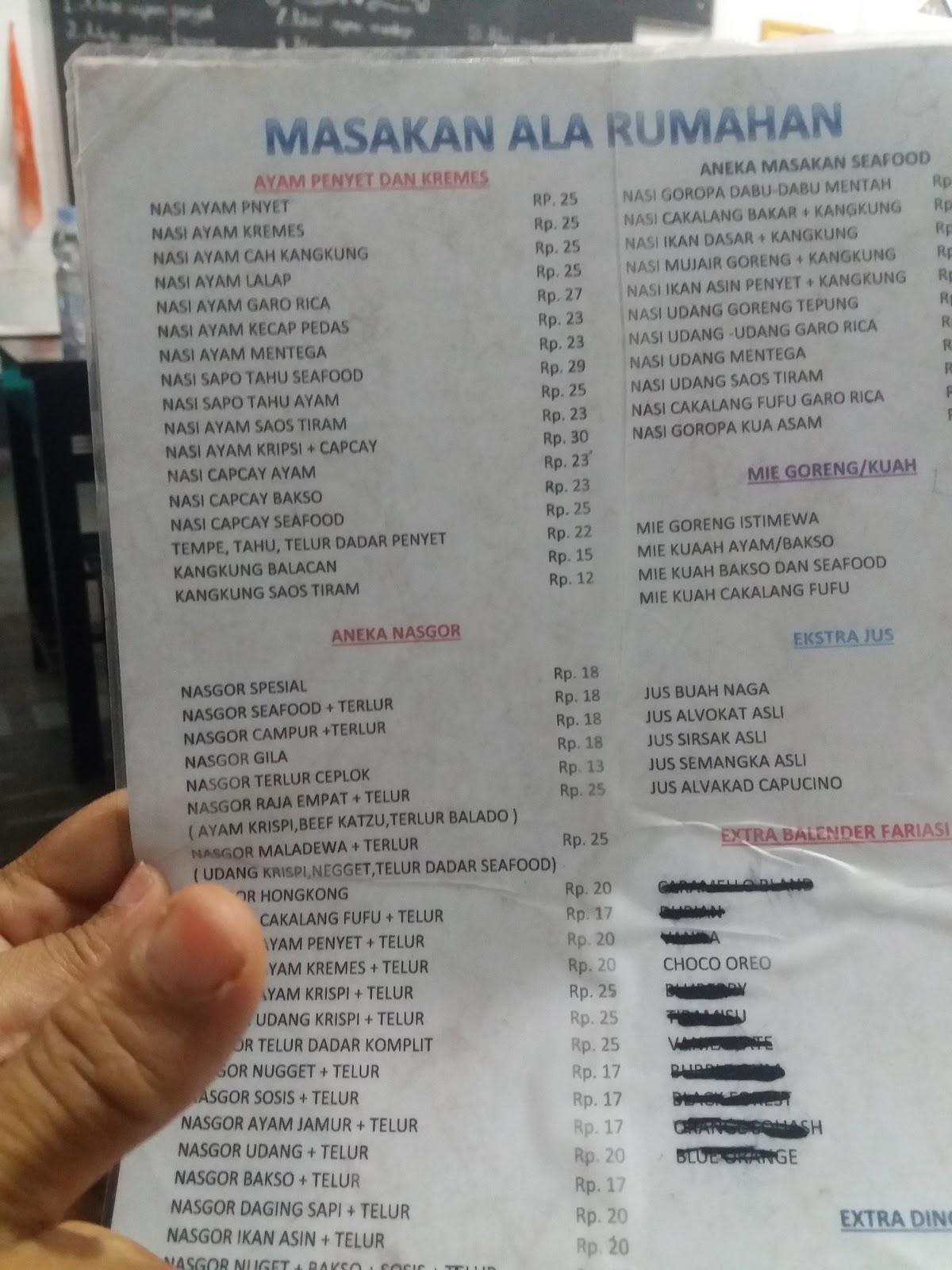 Menu at D'Tachita IV restaurant, Ternate