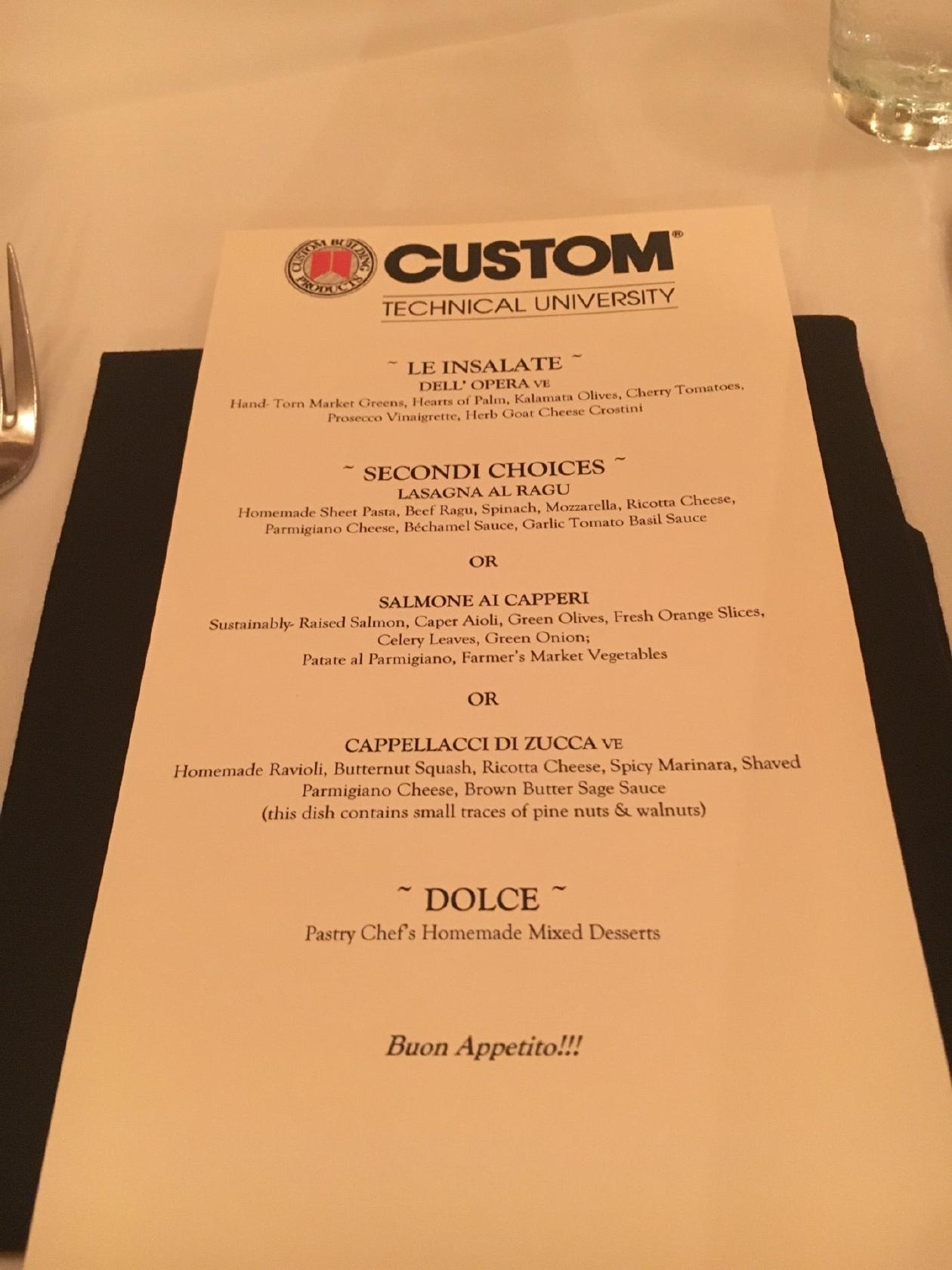 Menu at L'Opera Italian Restaurant, Long Beach