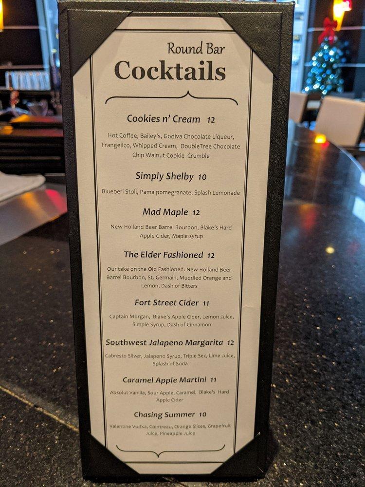 Menu at Round Bar, Detroit