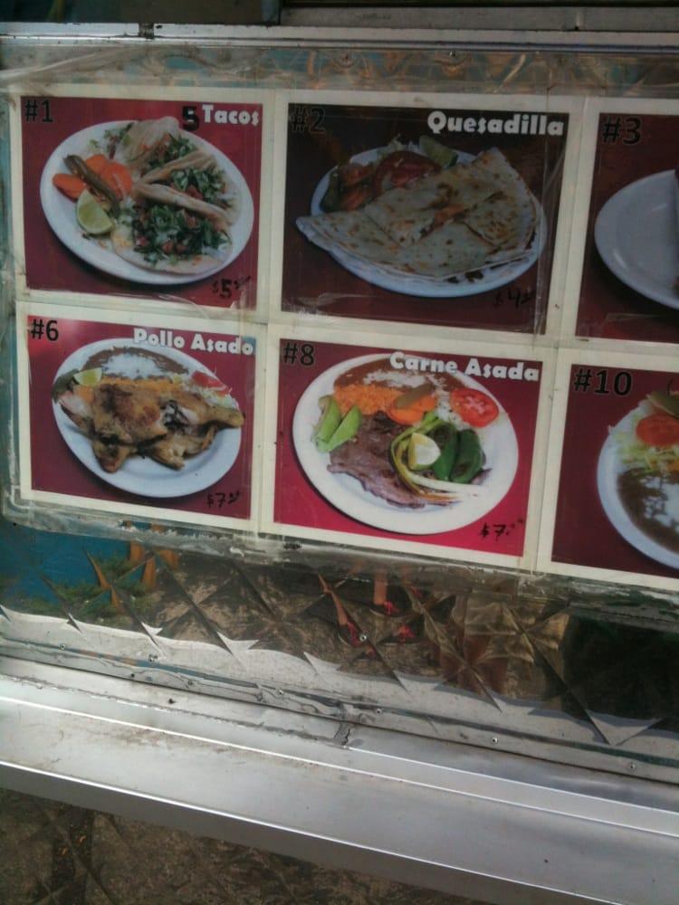 Menu at Tacos Tortas restaurant, Oklahoma City, N Portland