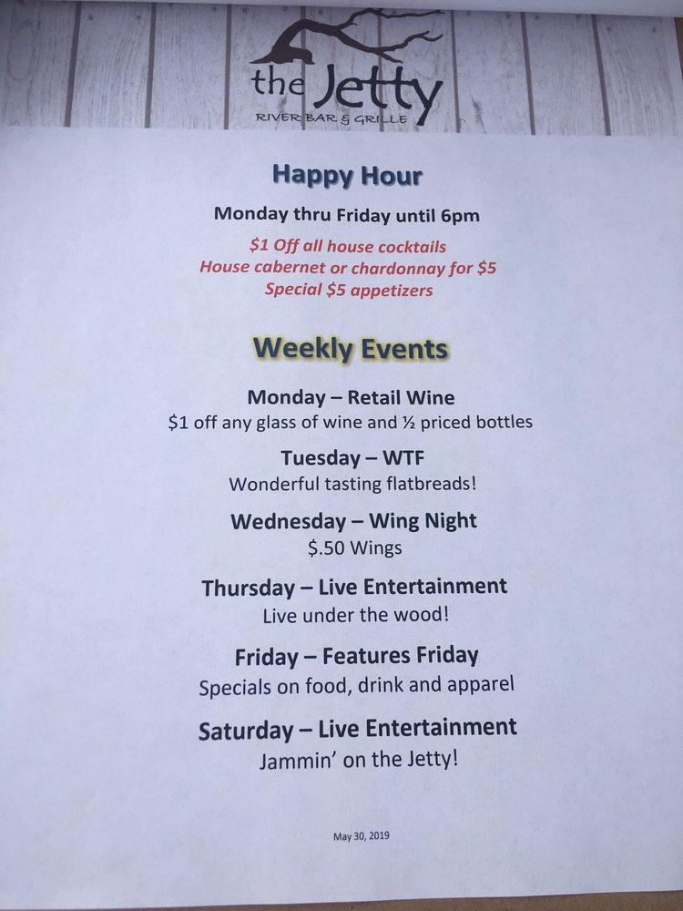Menu at The Jetty restaurant, Cuyahoga Falls