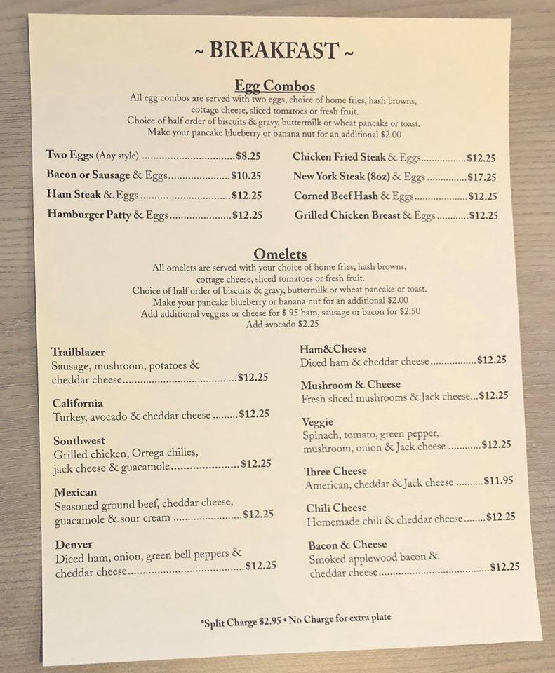 Menu at The Palms Cafe La Quinta, La Quinta