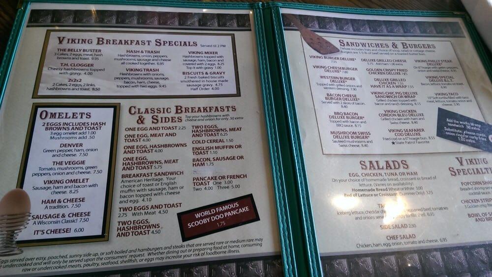 Menu at Viking Cafe, Blanchardville