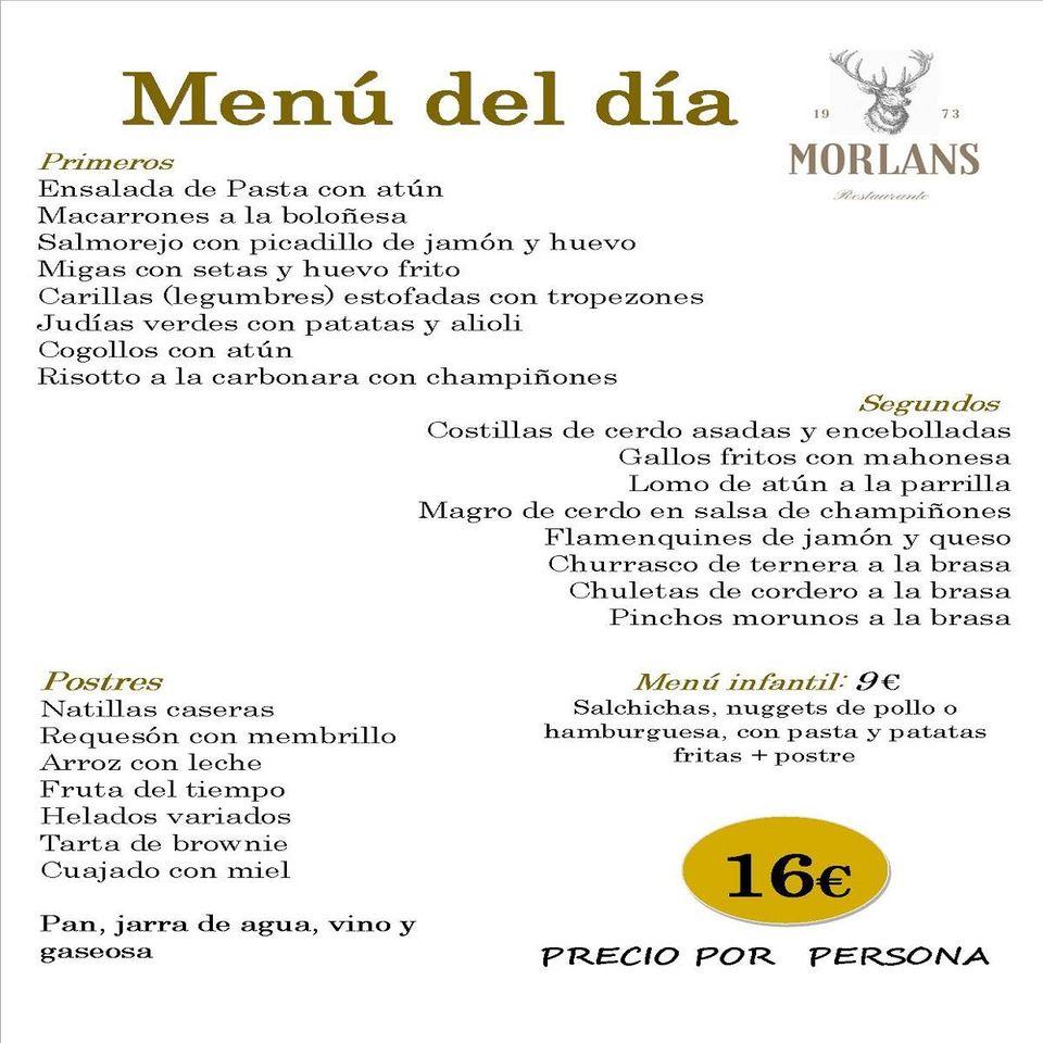 Menu at Restaurante Morlans y Bar La mina, Panticosa