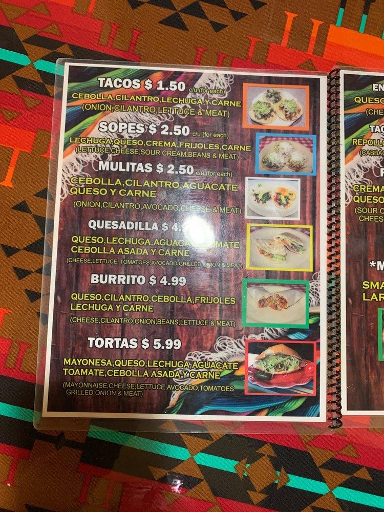 Menu at Tacos Chilo’s restaurant, Warr Acres