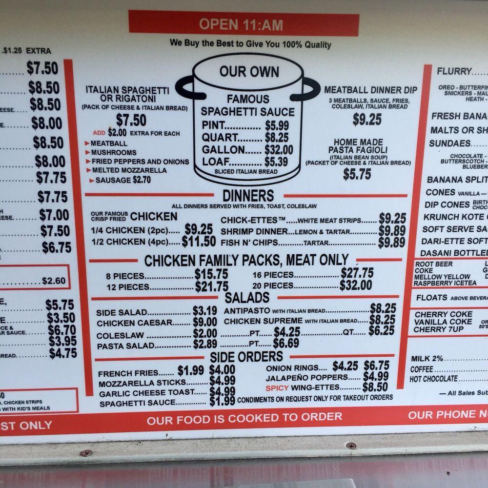 Menu at Dari-ette Drive-In restaurant, Saint Paul