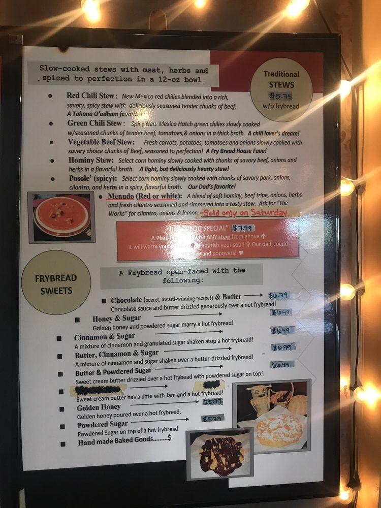 Carta del restaurante Fry Bread House, Phoenix, N 7th Ave