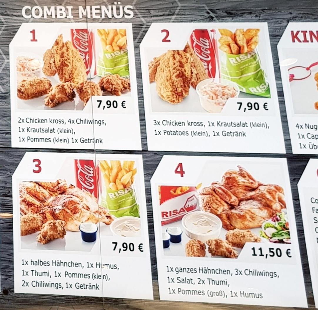 Speisekarte von Risa Chicken restaurant, Berlin, Müllerstraße 30