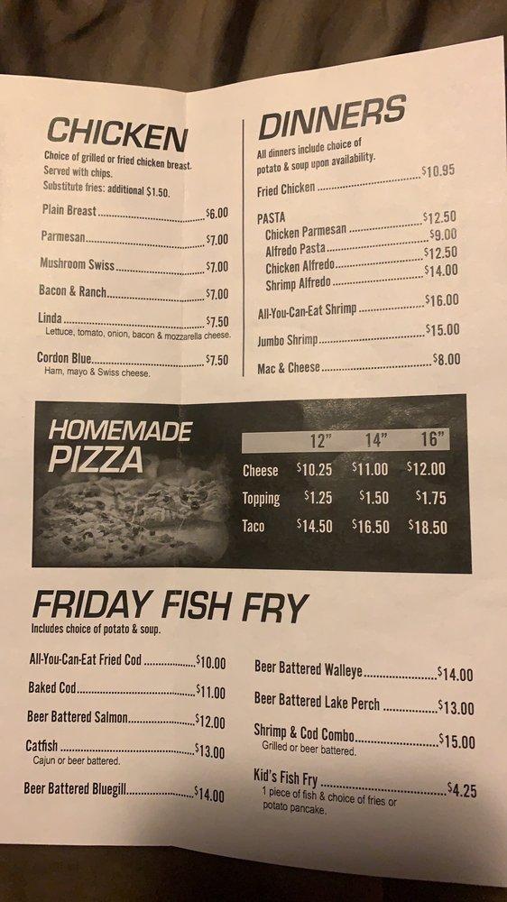 Menu at countryside pub, Burlington