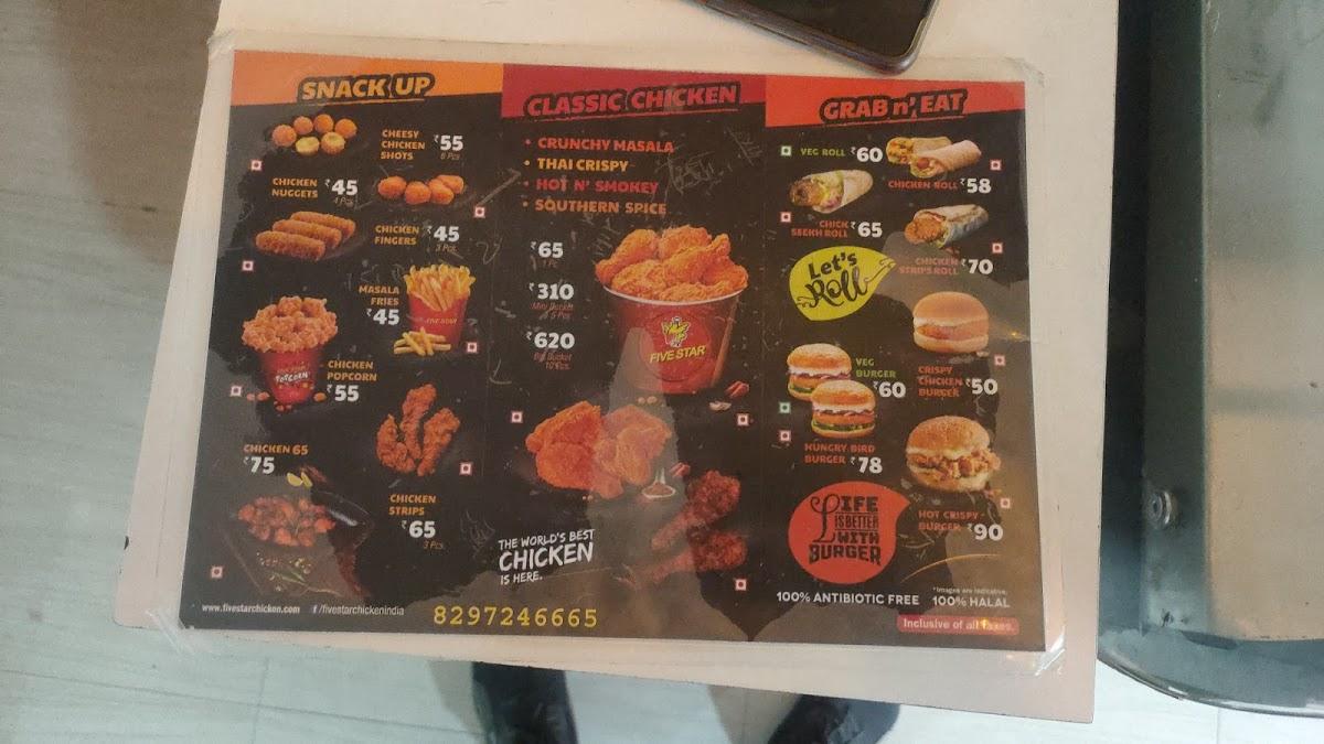 Menu at Five Star Chicken, Punganur