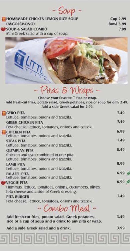 Menu at Little Greek Fresh Grill restaurant, New Port Richey, Little Rd