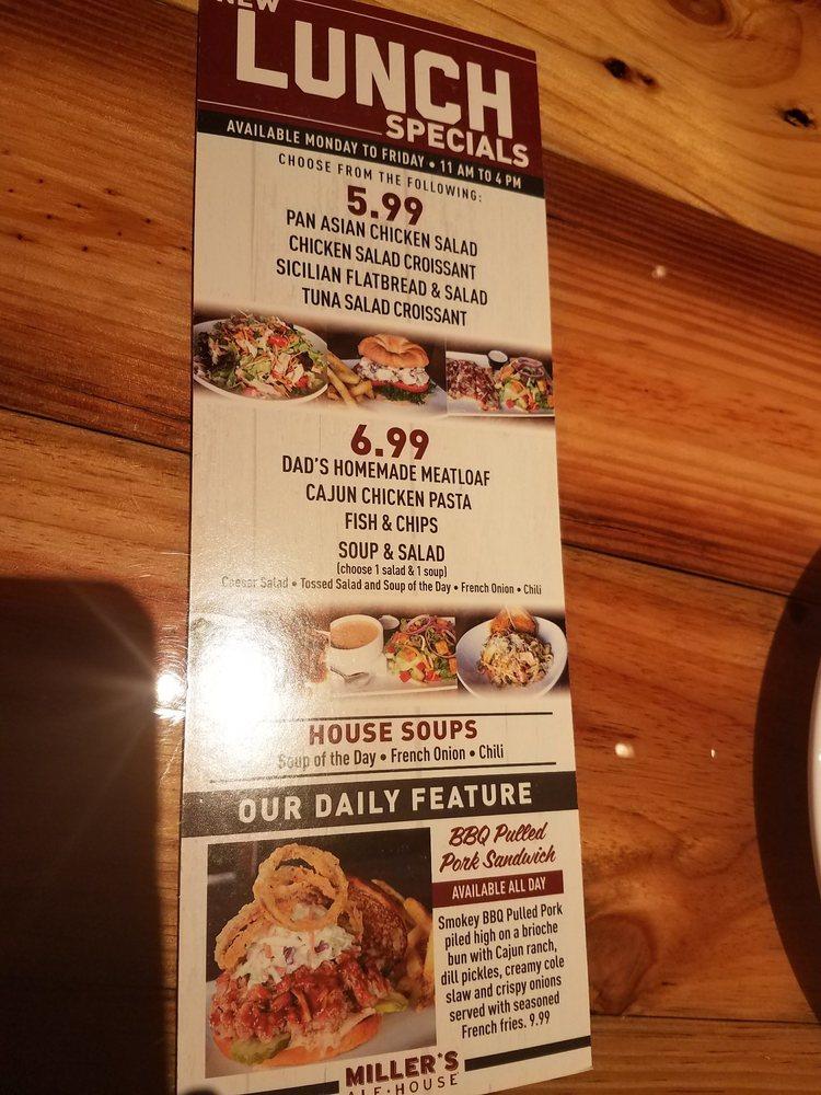 Menu at Miller's Ale House pub & bar, Allentown