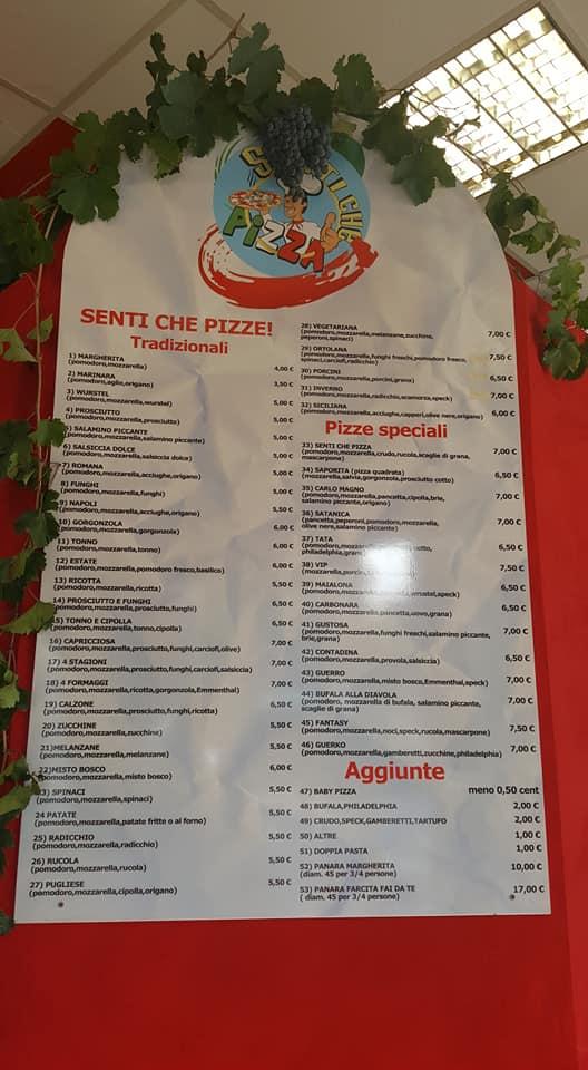 Menu at Senti Che Pizza (nuova gestione) restaurant, Castelvetro di Modena