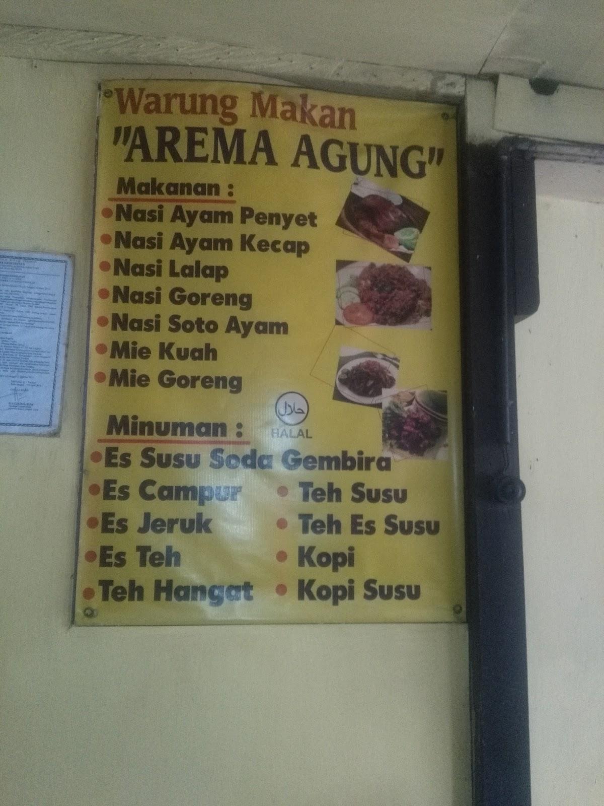 Menu at AREMA AGUNG restaurant, Tarakan