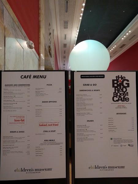Menu at Big Red Room Cafe, Pittsburgh