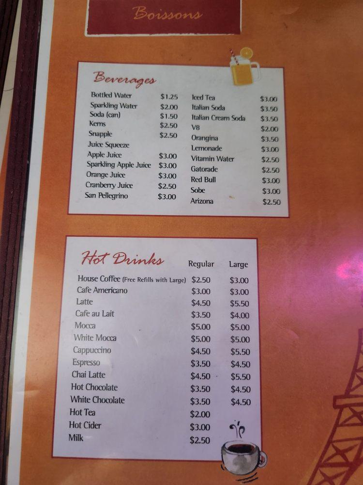 Menu at Crêpes Ooh La La restaurant, Walnut Creek