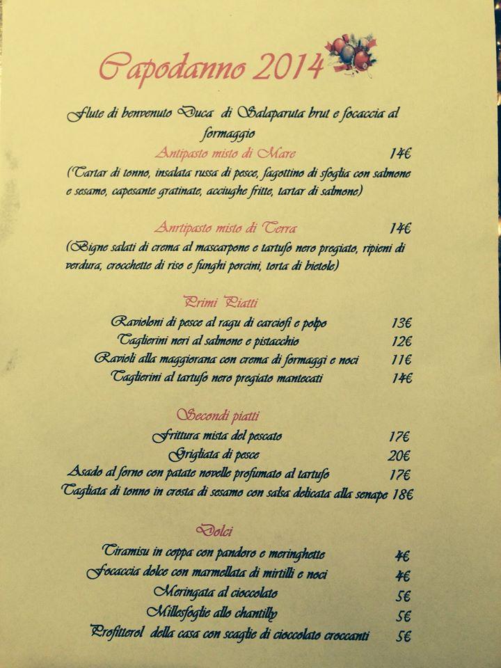 Menu da Focaccia in riviera ristorante, Rapallo