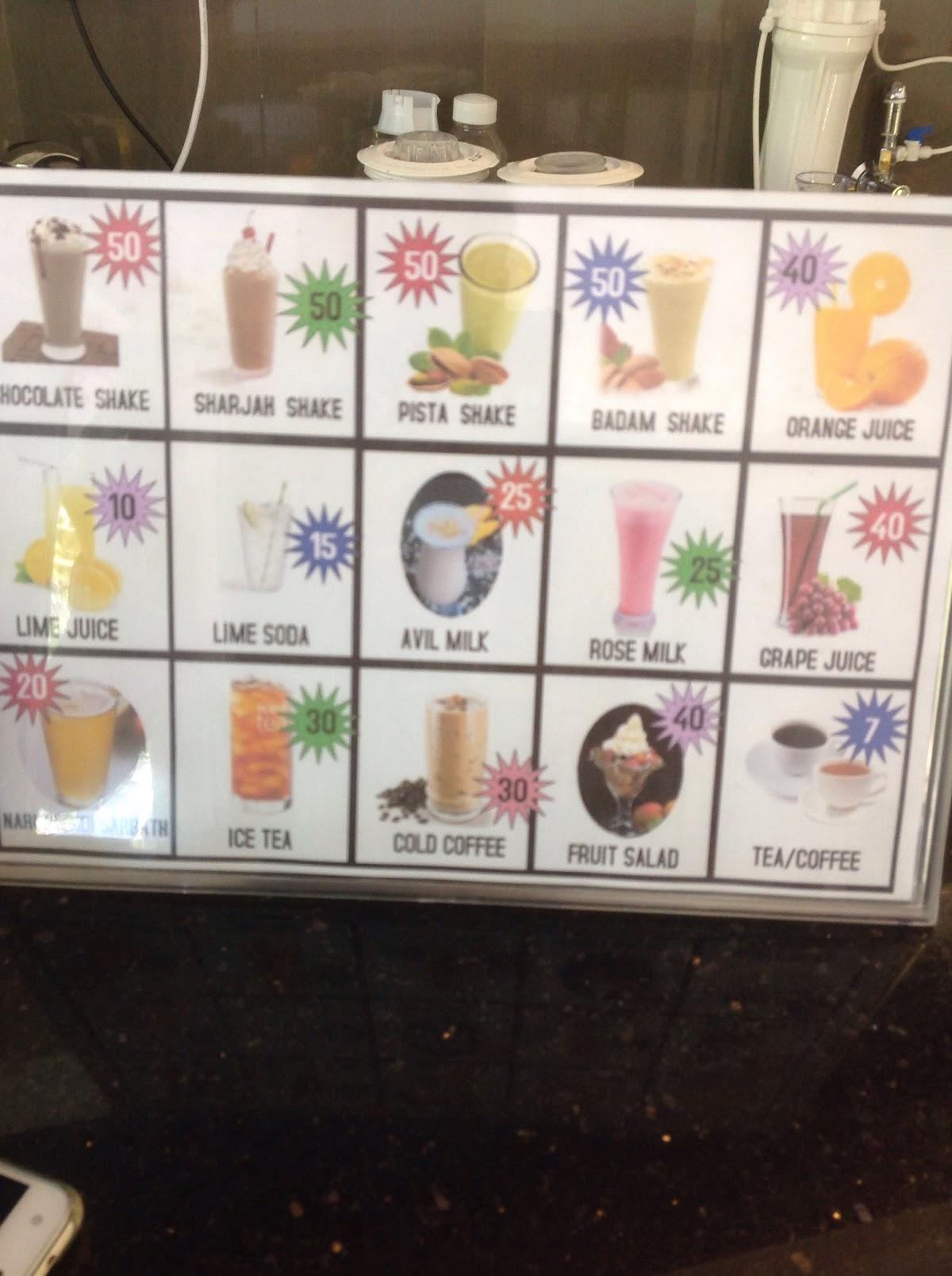 Menu at HIDEOUT CAFE, Karavaram