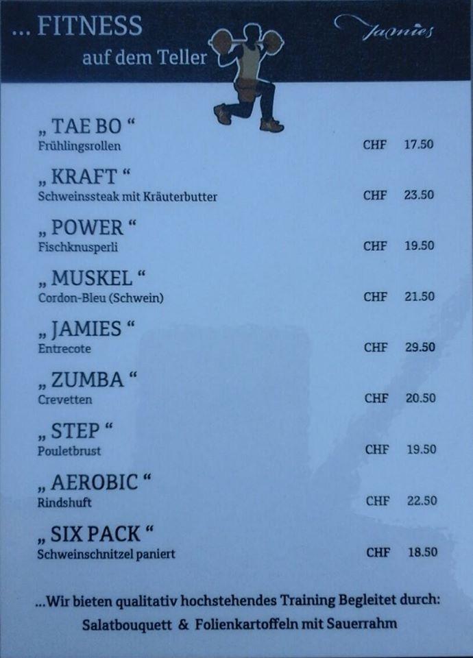 Menu at Jamies, Chur