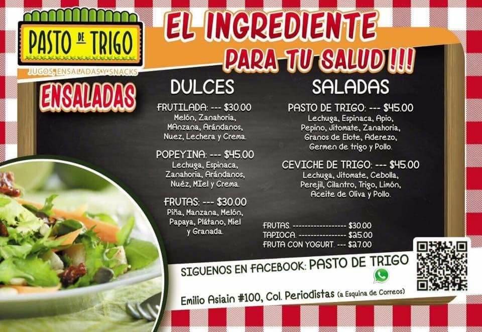 Carta del pub y bar PASTO del TRIGO, Pachuca del Soto