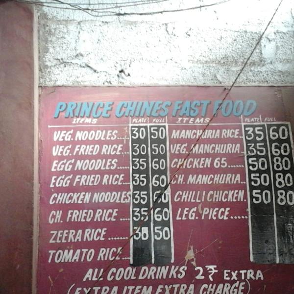 Menu at Prince Chinese Fast Food - Pan Shop, Hyderabad
