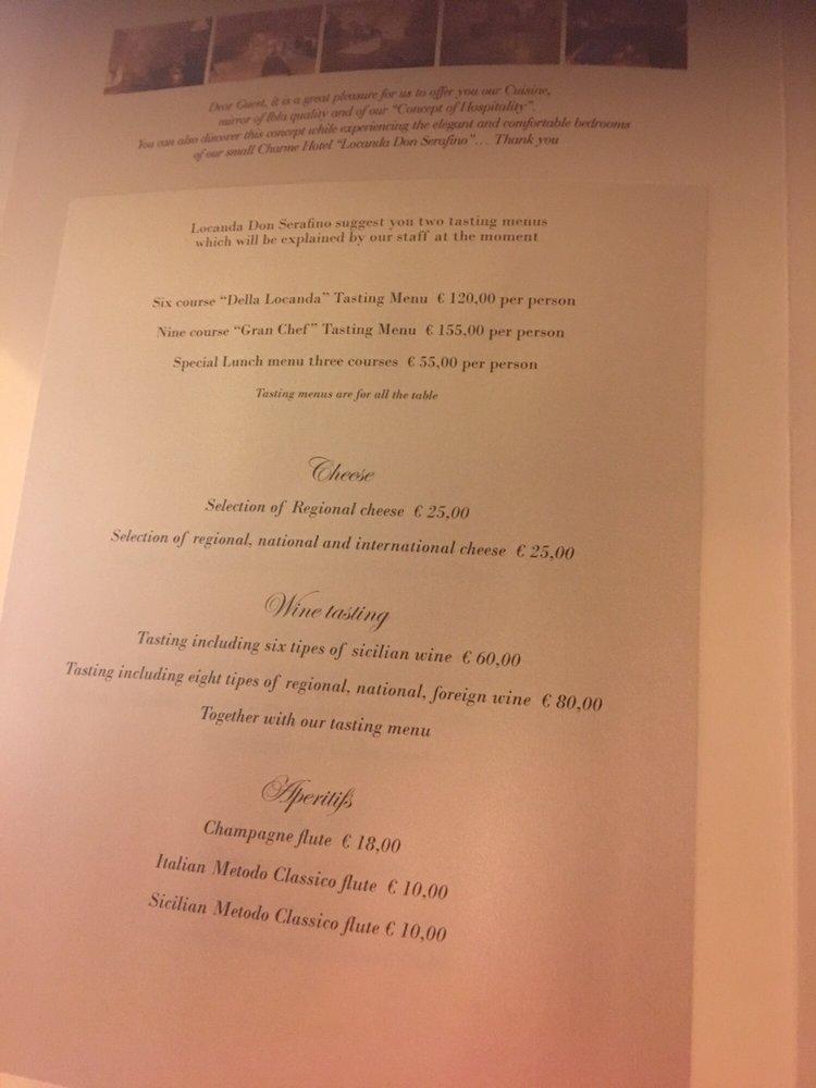 Menu da Ristorante Locanda Don Serafino, Ragusa