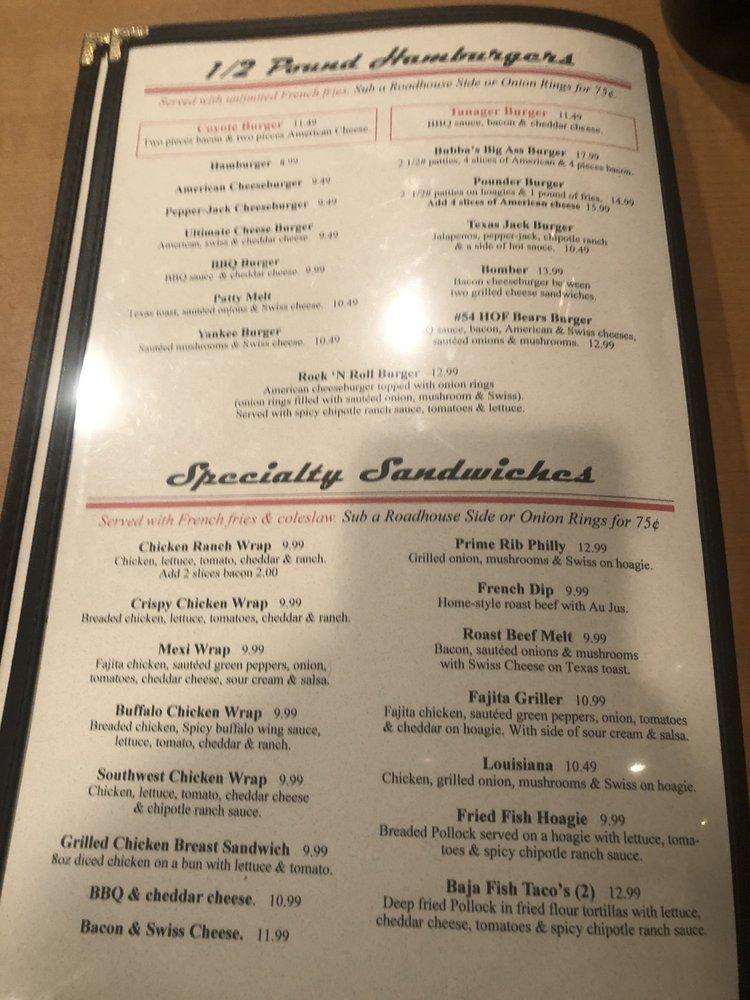 Menu at Roadhouse Vermillion restaurant, Vermillion, 911 E Cherry St