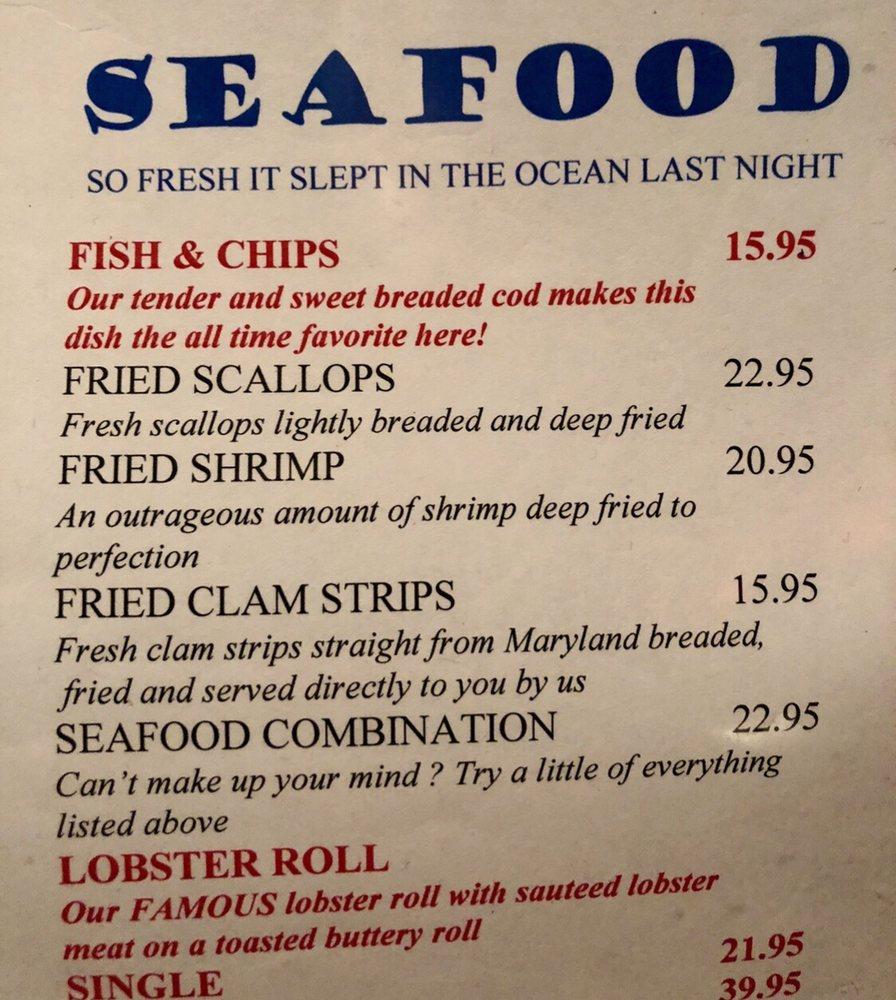 Menu at Seven Seas Restaurant, Milford