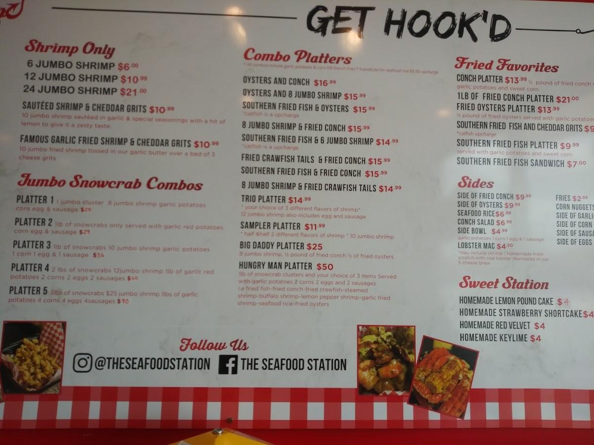 Menu at The Seafood Station restaurant, Orlando