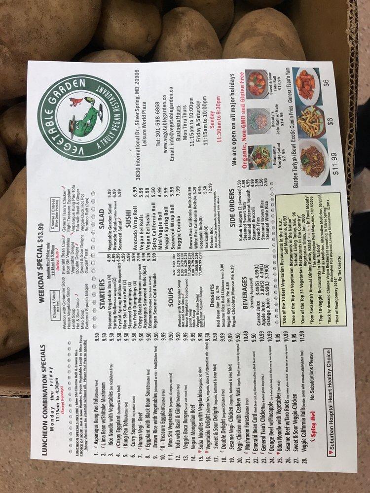 Menu at Vegetable Garden restaurant, Leisure World