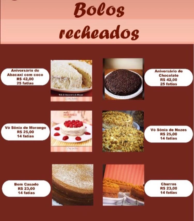 Menu at Casa de Bolos cafe, Macaé